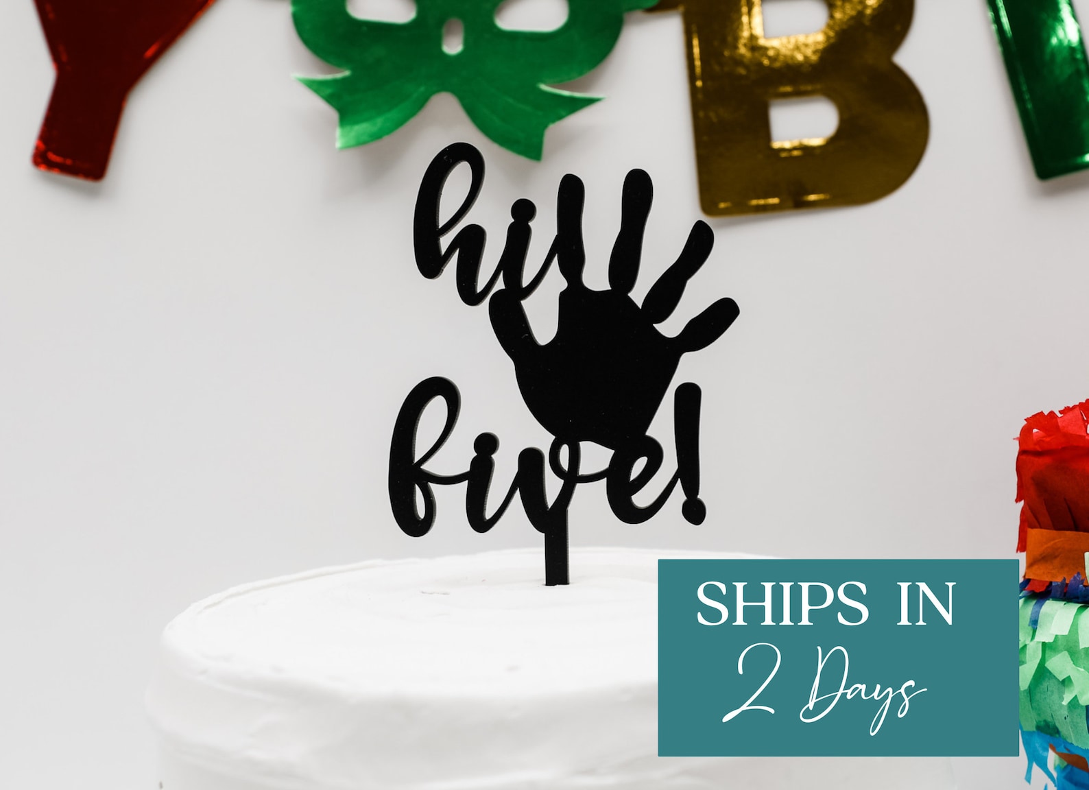 Fifth Birthday Cake Topper Hi Five Cake Topper Kids Birthday - Etsy