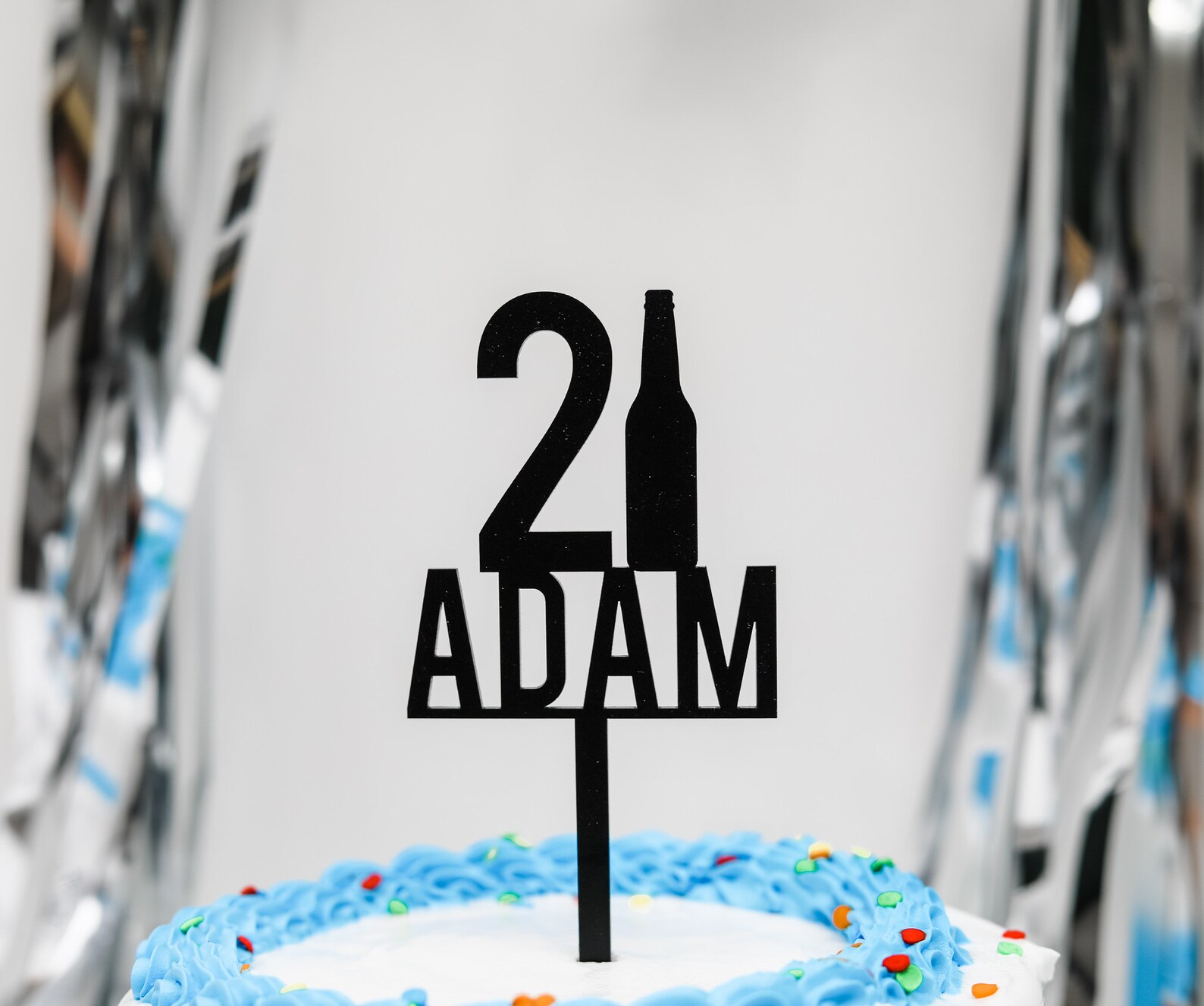 Custom 21st Birthday Cake Topper, Custom Name Cake Topper, Twenty First ...