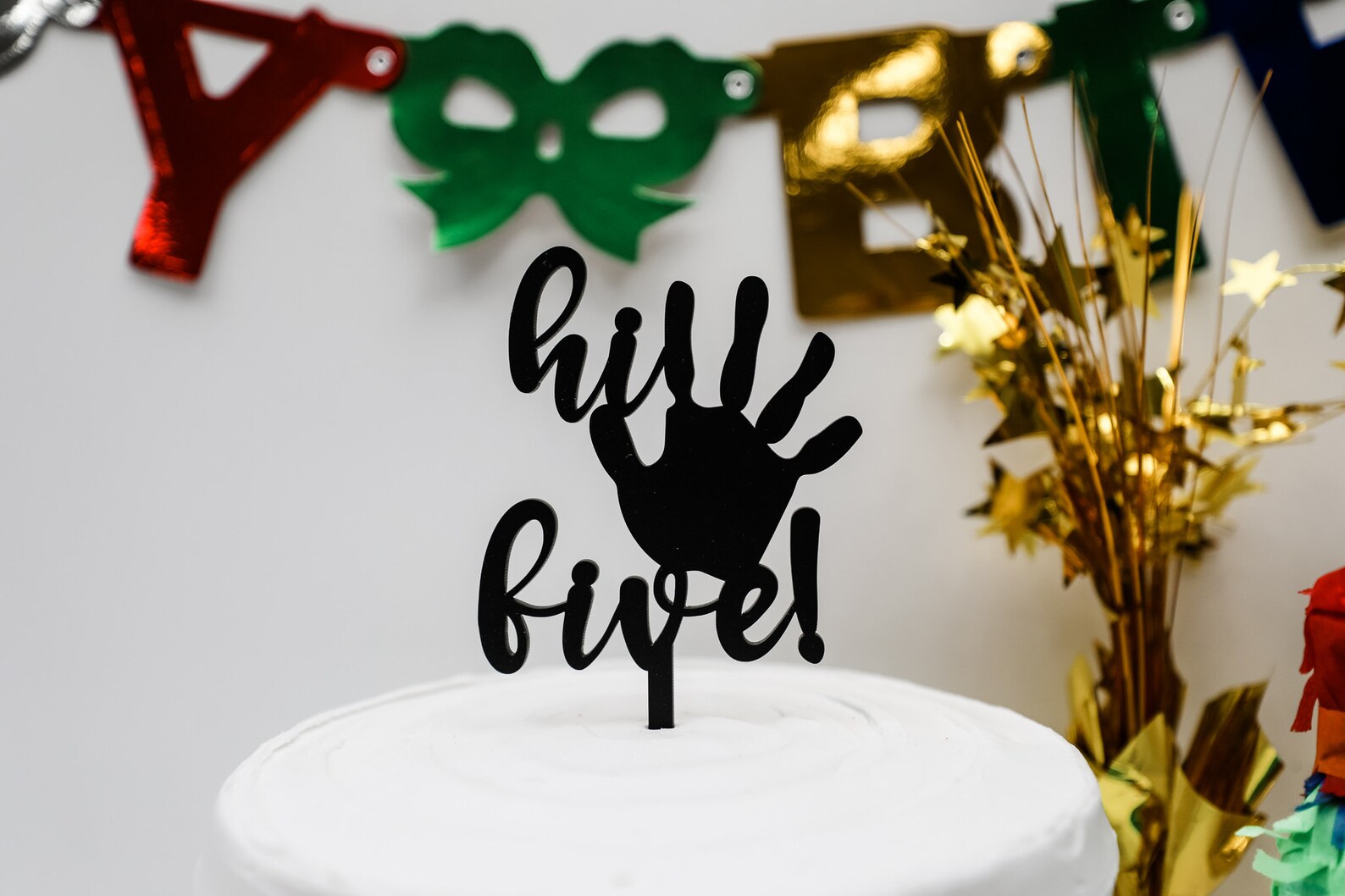 Fifth Birthday Cake Topper Hi Five Cake Topper Kids Birthday - Etsy