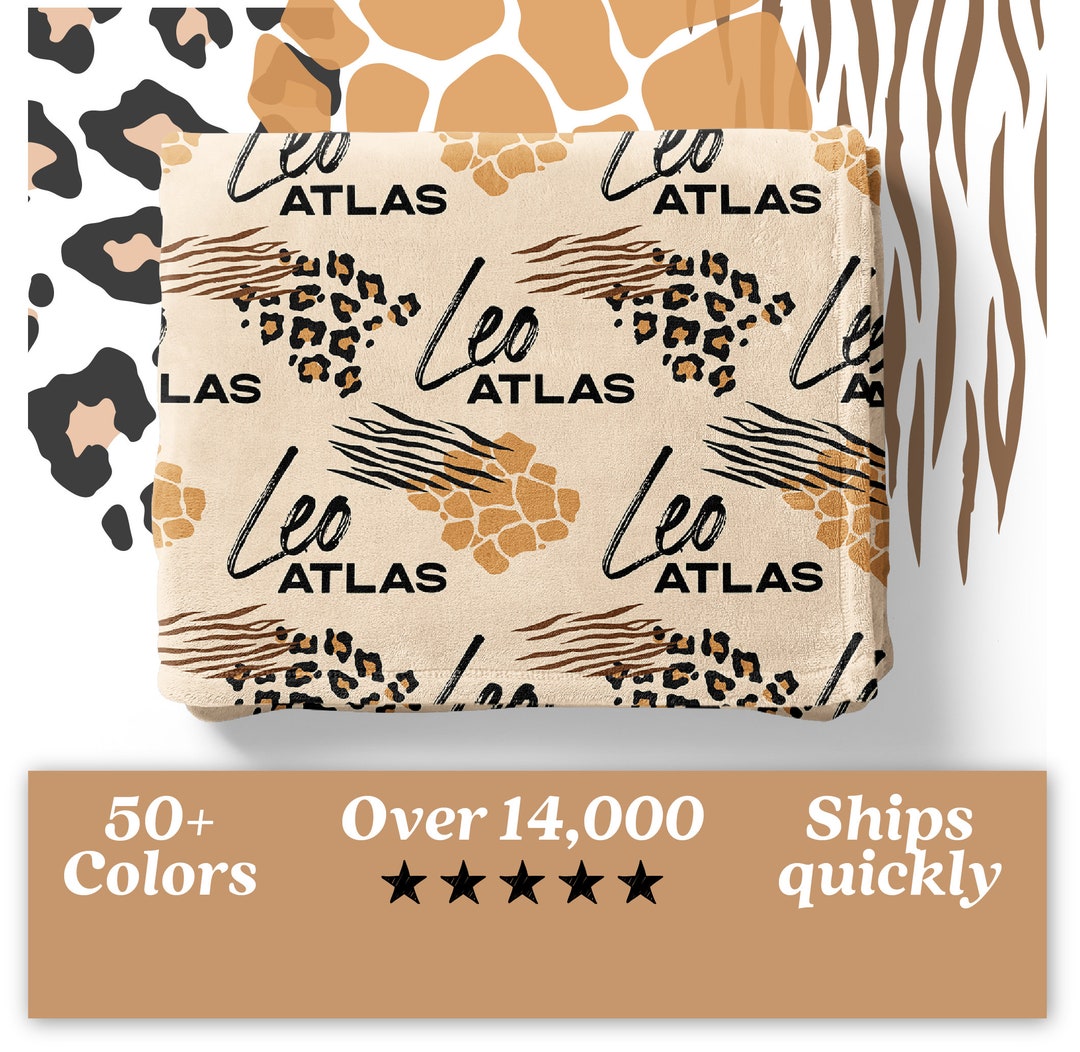 Animal Print Name Blanket, Personalized Leopard Blanket, Name Blanket ...