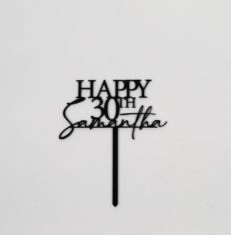 Custom Birthday Cake Topper Custom Name Cake Topper Happy Etsy