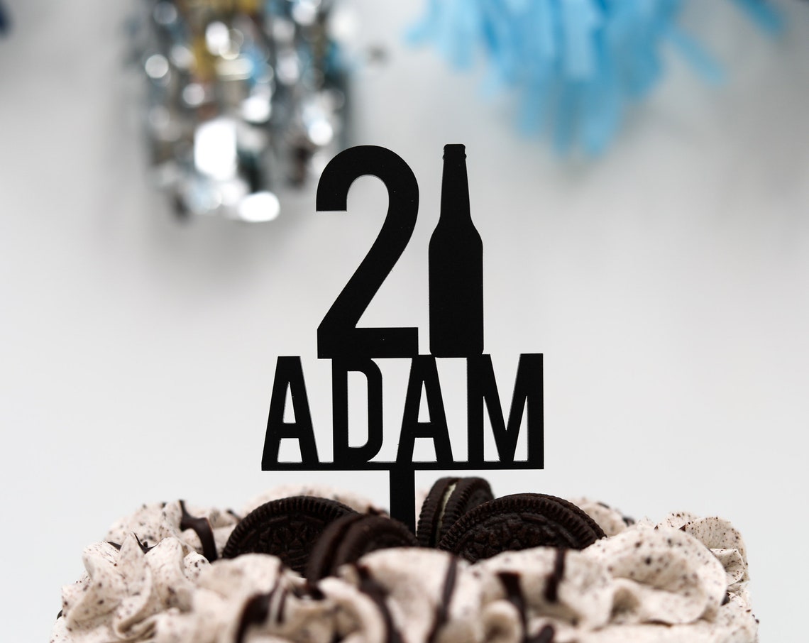 Custom 21st Birthday Cake Topper Custom Name Cake Topper | Etsy