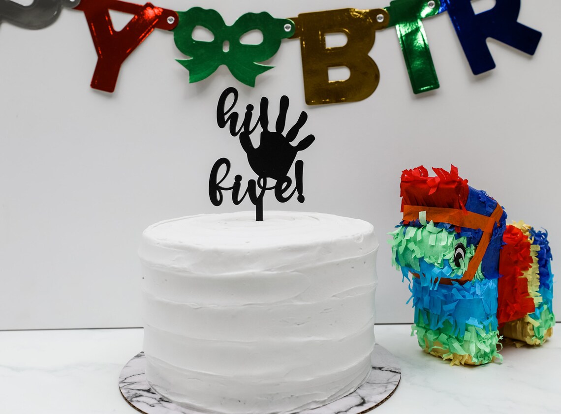 Fifth Birthday Cake Topper Hi Five Cake Topper Kids Birthday - Etsy