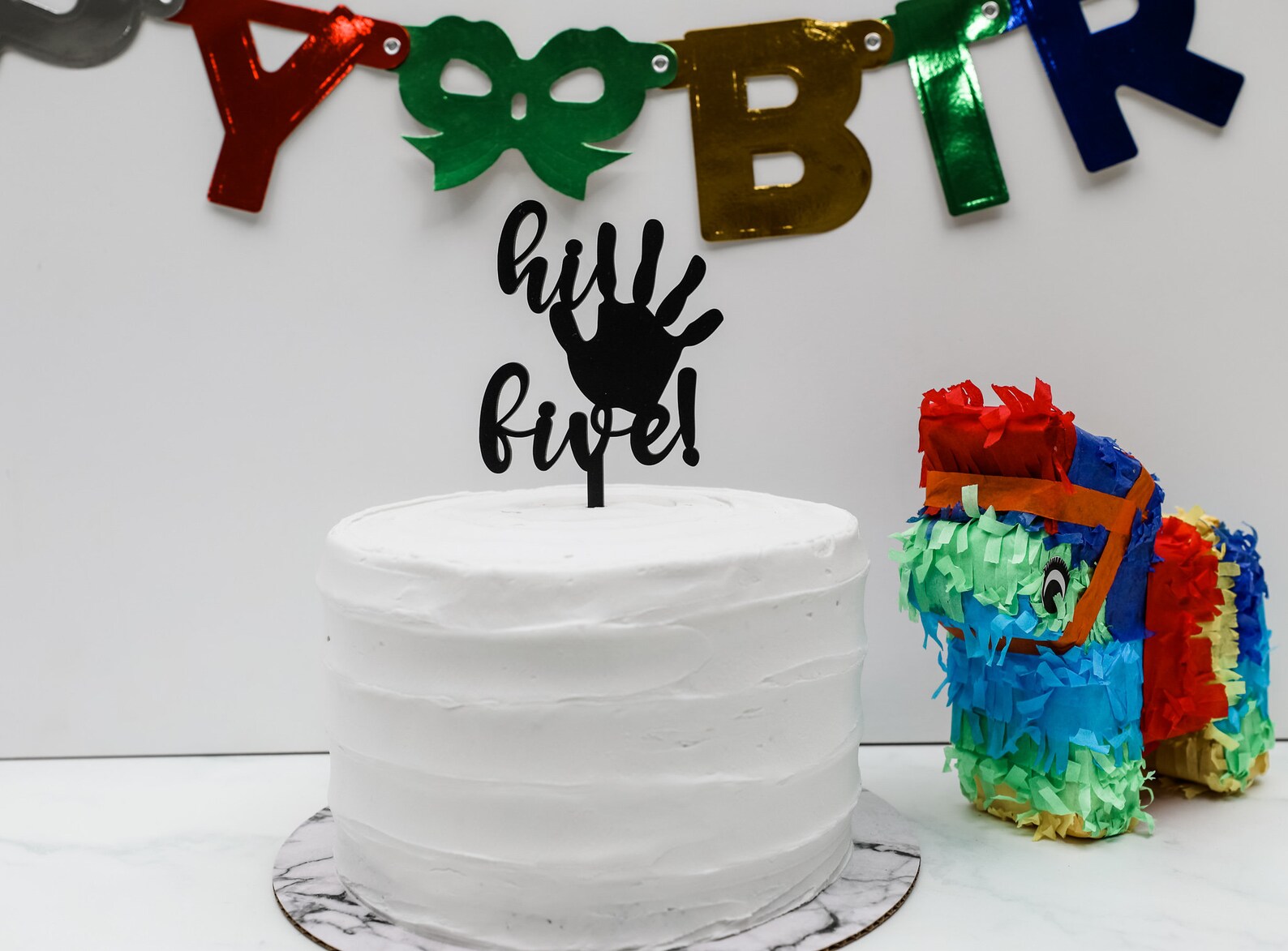 Fifth Birthday Cake Topper Hi Five Cake Topper Kids Birthday - Etsy