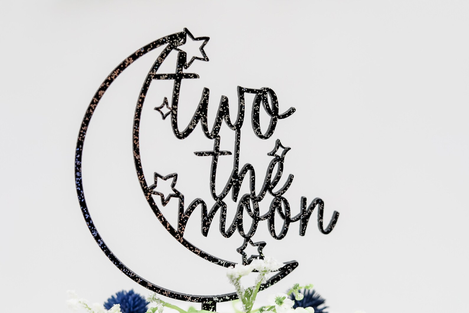 Two the Moon Cake Topper, Second Birthday Cake Topper, to the Moon Cake ...