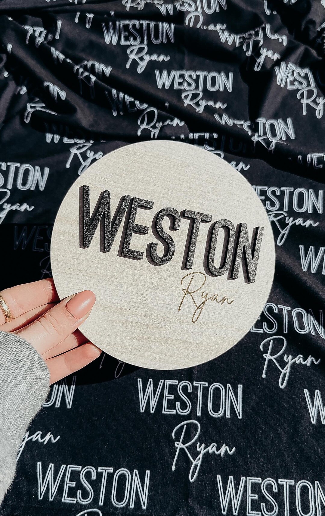 Baby Name Swaddle, Swaddle and 3D Birth Stat, Baby Name Announcement ...