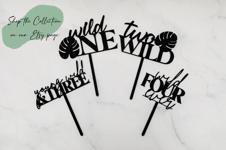 Wild Four Ever Cake Topper 4th Birthday Party Decor Safari - Etsy
