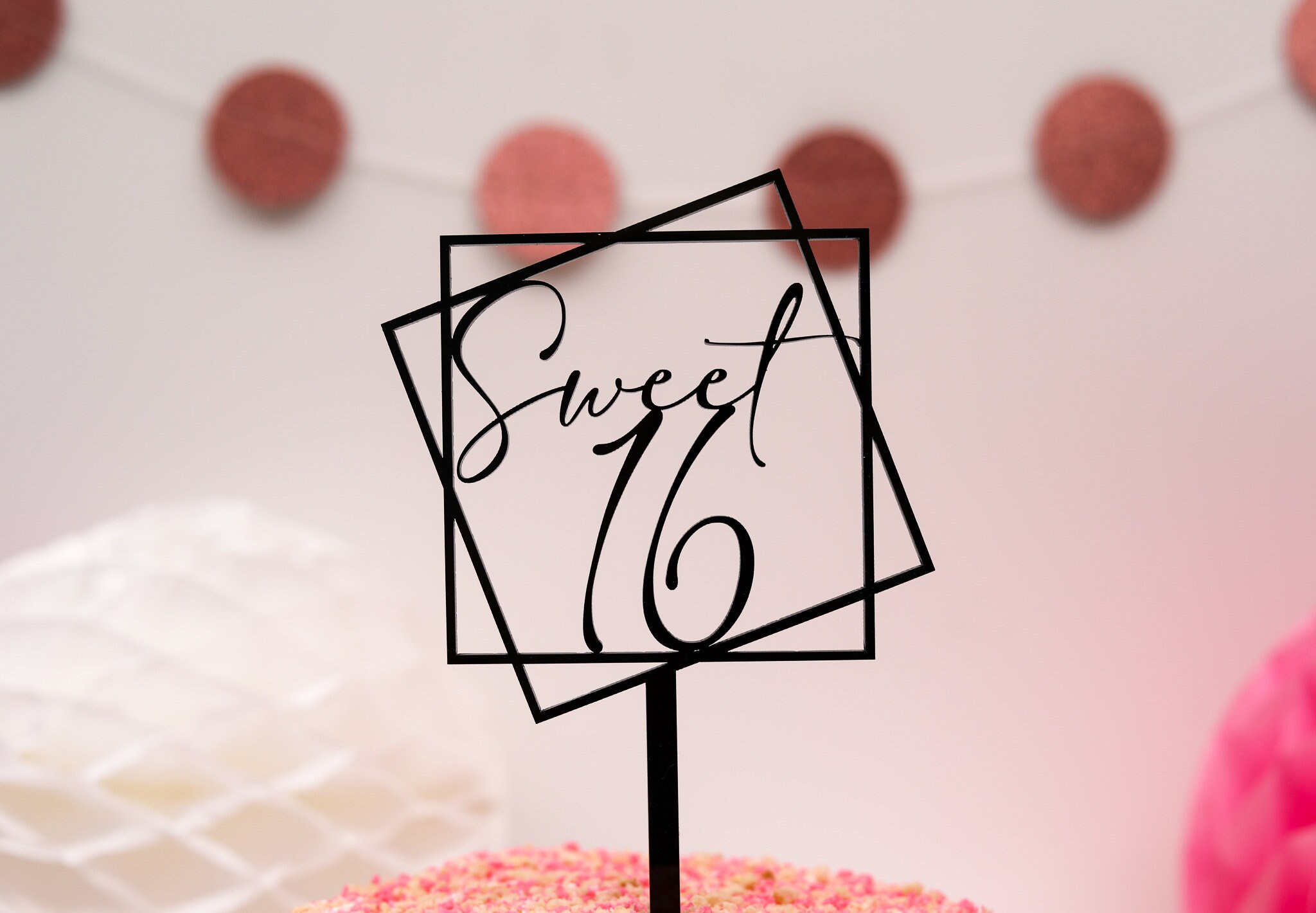 Sweet 16 Birthday Cake Topper 16th Birthday Cake Topper - Etsy