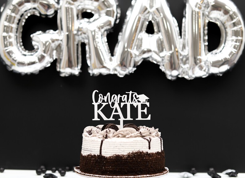 Custom Graduation Name Cake Topper Grad Cap Cake Topper 2022 | Etsy