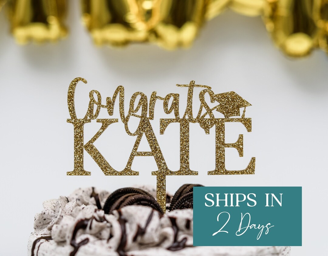 Custom Graduation Name Cake Topper, Grad Cap Cake Topper, 2022 Grad ...