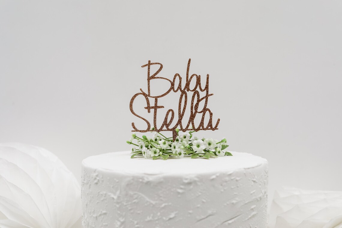 Custom Baby Name Cake Topper Name Reveal Cake Topper Baby - Etsy