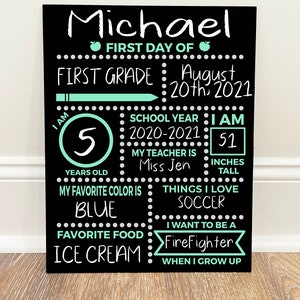 First Day or School Chalkboard Sign, Back to School Sign, Reusable ...