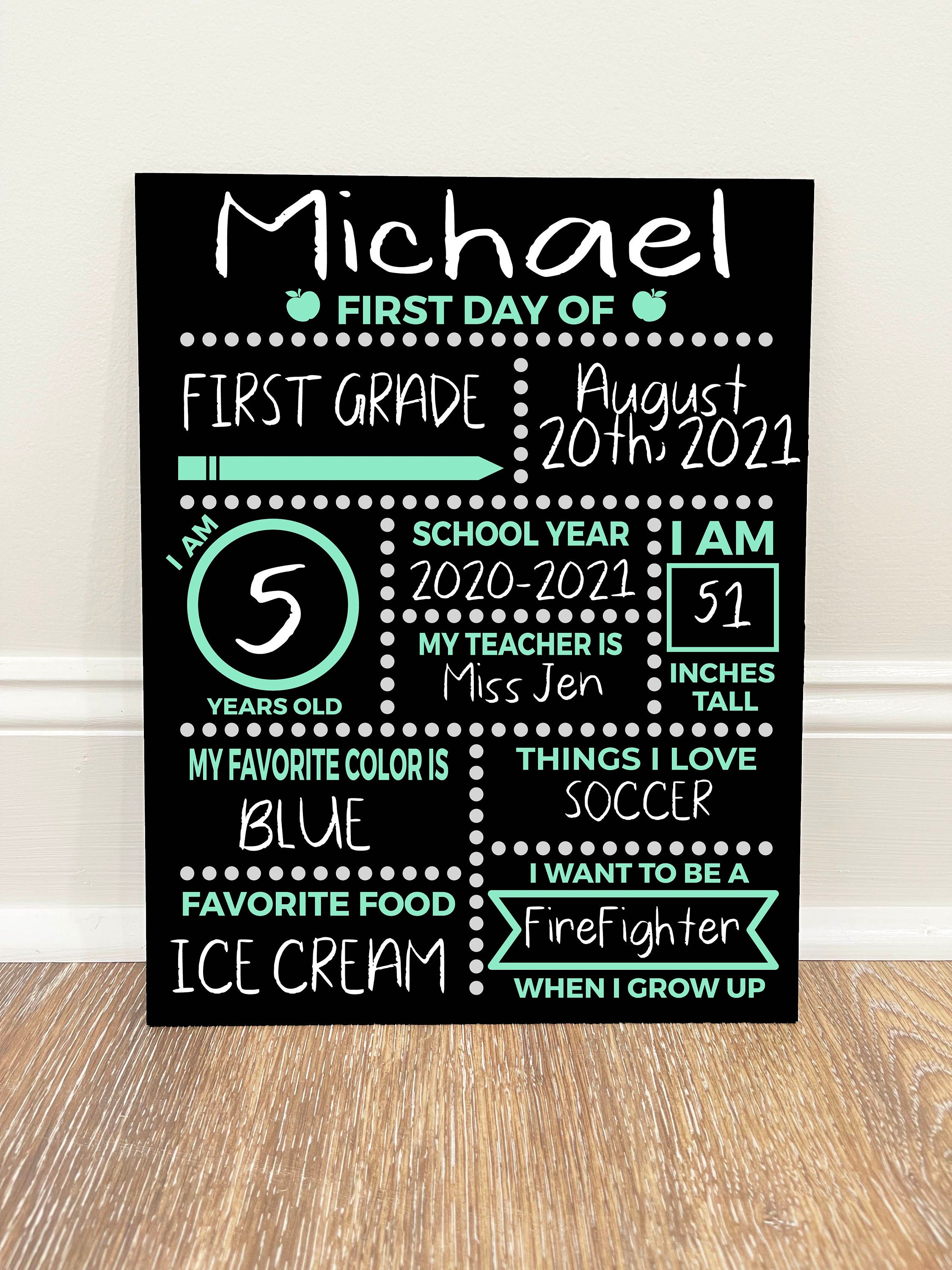 First Day or School Chalkboard Sign, Back to School Sign, Reusable ...