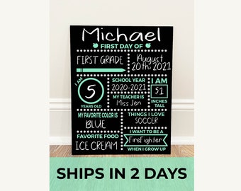 First Day or School Chalkboard Sign, Back to School Sign, Reusable ...