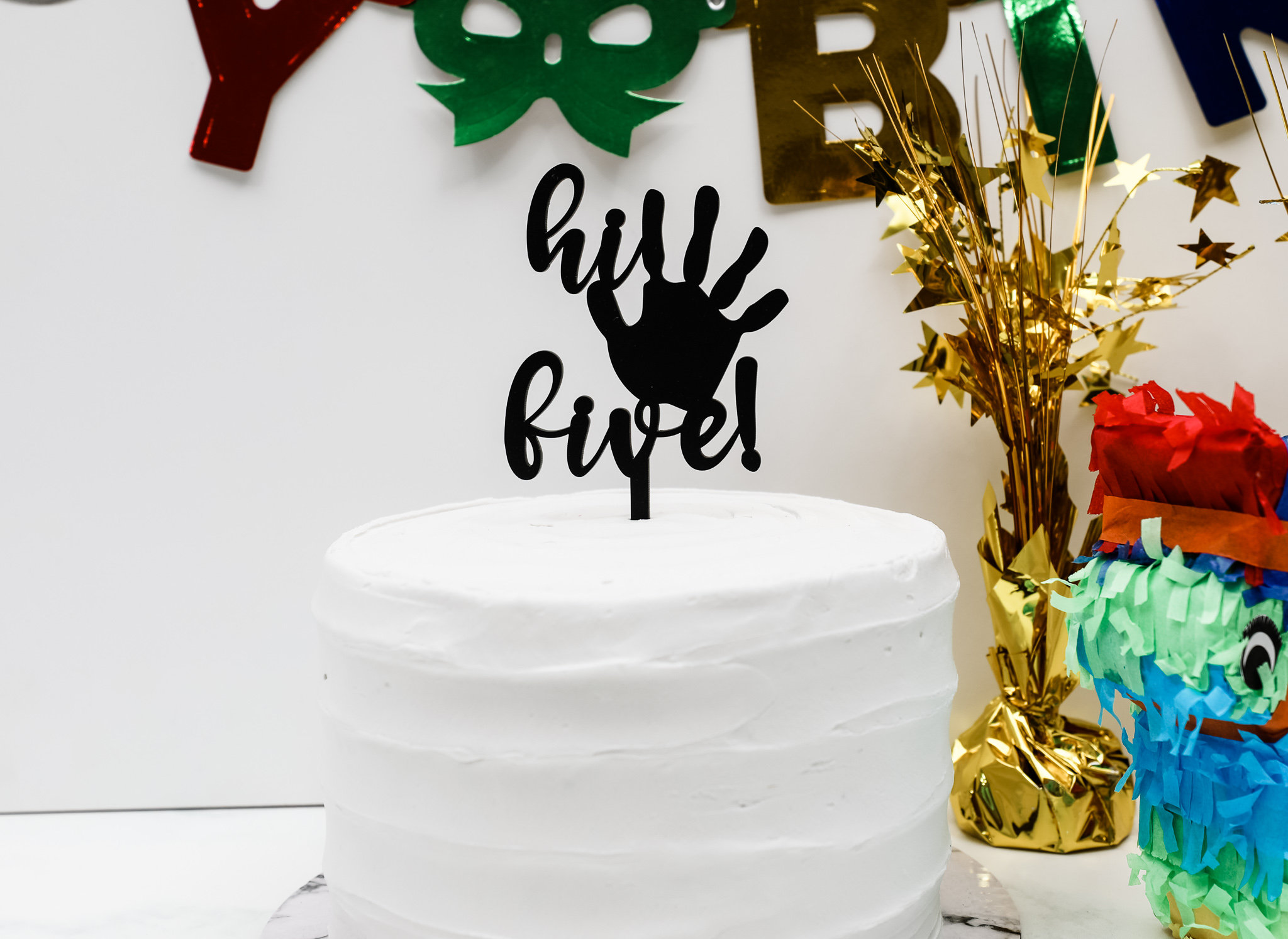 Fifth Birthday Cake Topper Hi Five Cake Topper Kids Birthday - Etsy