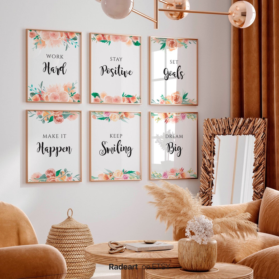 Cute Office Decor, Stay Positive Work Hard Make It Happen Dream Big Set ...
