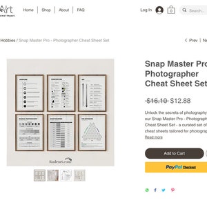 Photography Cheat Sheet, Wall Art, Photographer Poster, Photography ...
