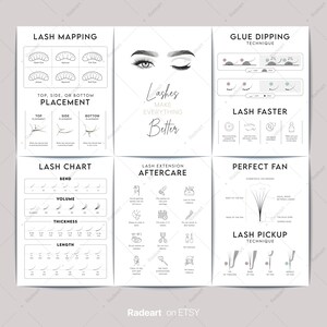 Eyelash Extension Chart, Lash Guide, Digital Printable Lash Chart, Lash ...