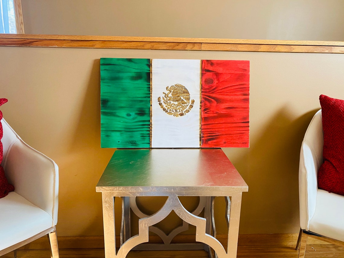 Mexican Rustic Flag, Rustic Wood Flag, Mexican Flag, 3D Carving, Mexico ...