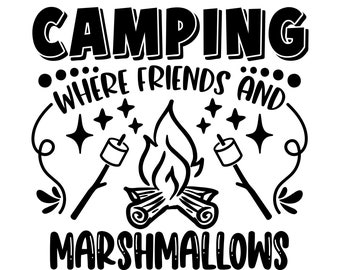 Camping Where Friends and Marshmallows Get Toasted Clipart, Instant ...