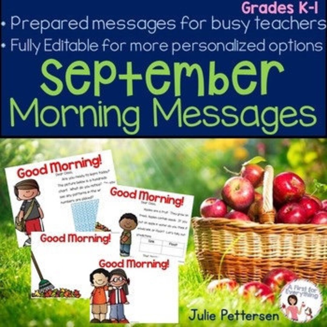 Projectable and Editable September Morning Messages for the Smartboard ...