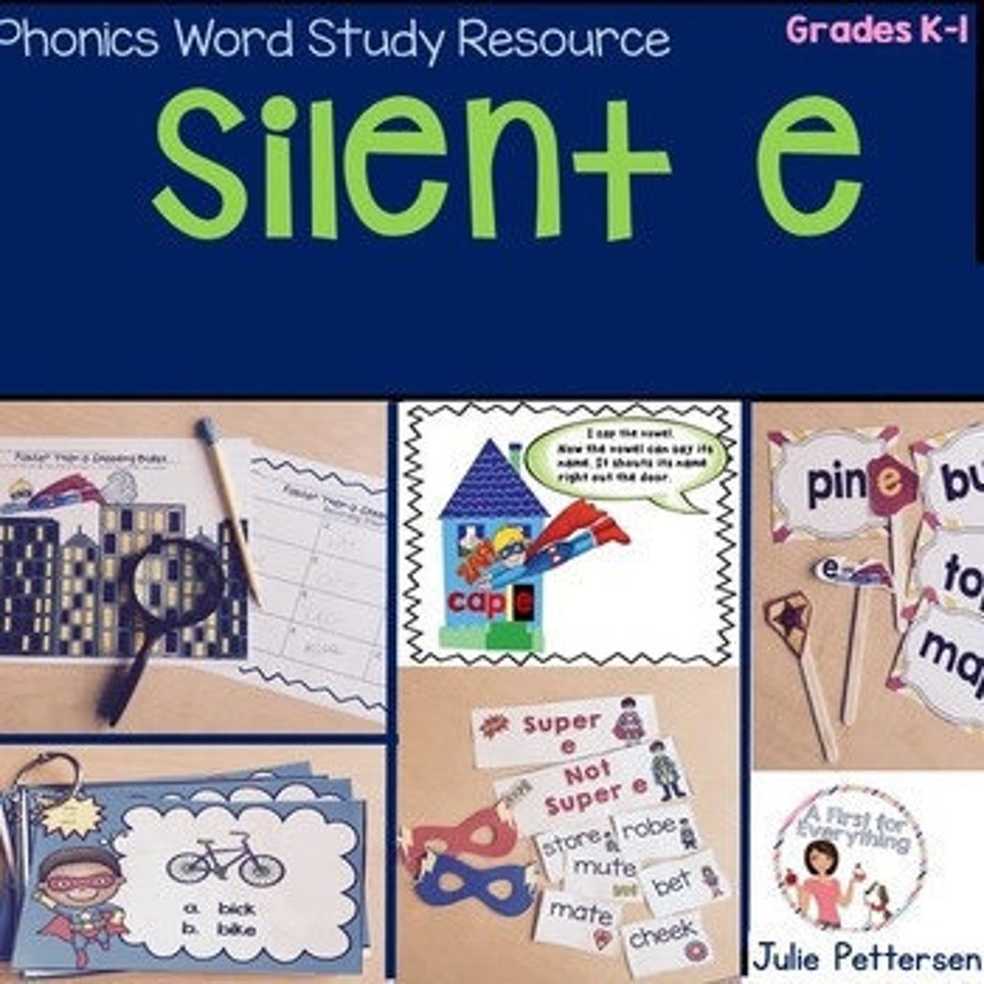 Silent E for Grades One and Kindergarten.phonics Word Study Resource ...
