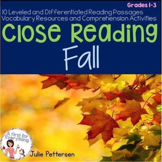 Close Reading: Fall. Ten Leveled and Differentiated Reading | Etsy