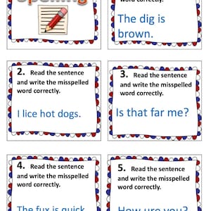 English Language Arts Task Cards to Review Capitalization, Spelling ...