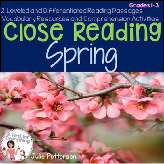 Close Reading Spring.twenty One Leveled and Differentiated | Etsy