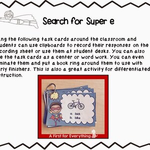 Silent E for Grades One and Kindergarten.phonics Word Study Resource ...