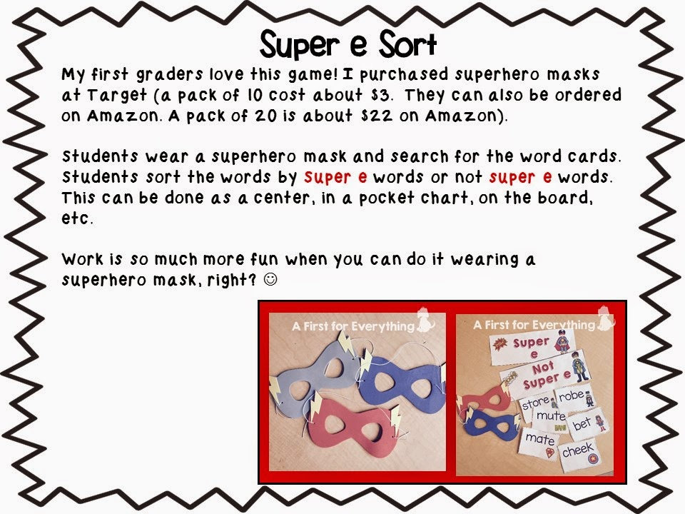 Silent E for Grades One and Kindergarten.phonics Word Study Resource ...