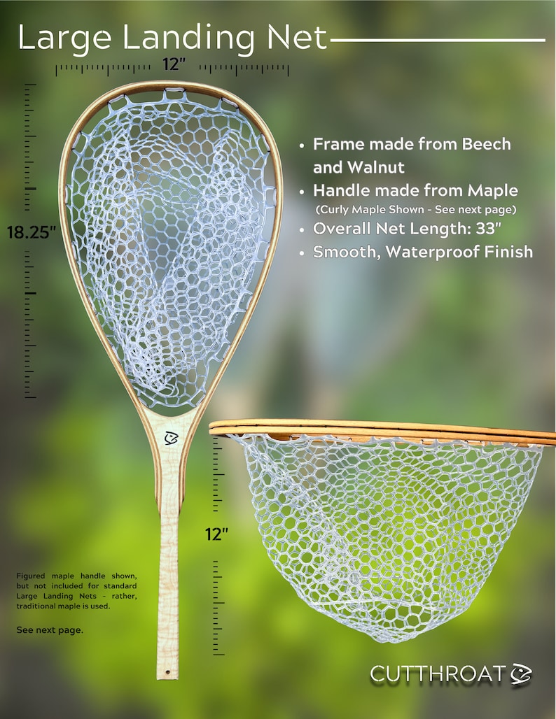 Wood Fishing Net With Customization Options - Fly Fishing - Etsy