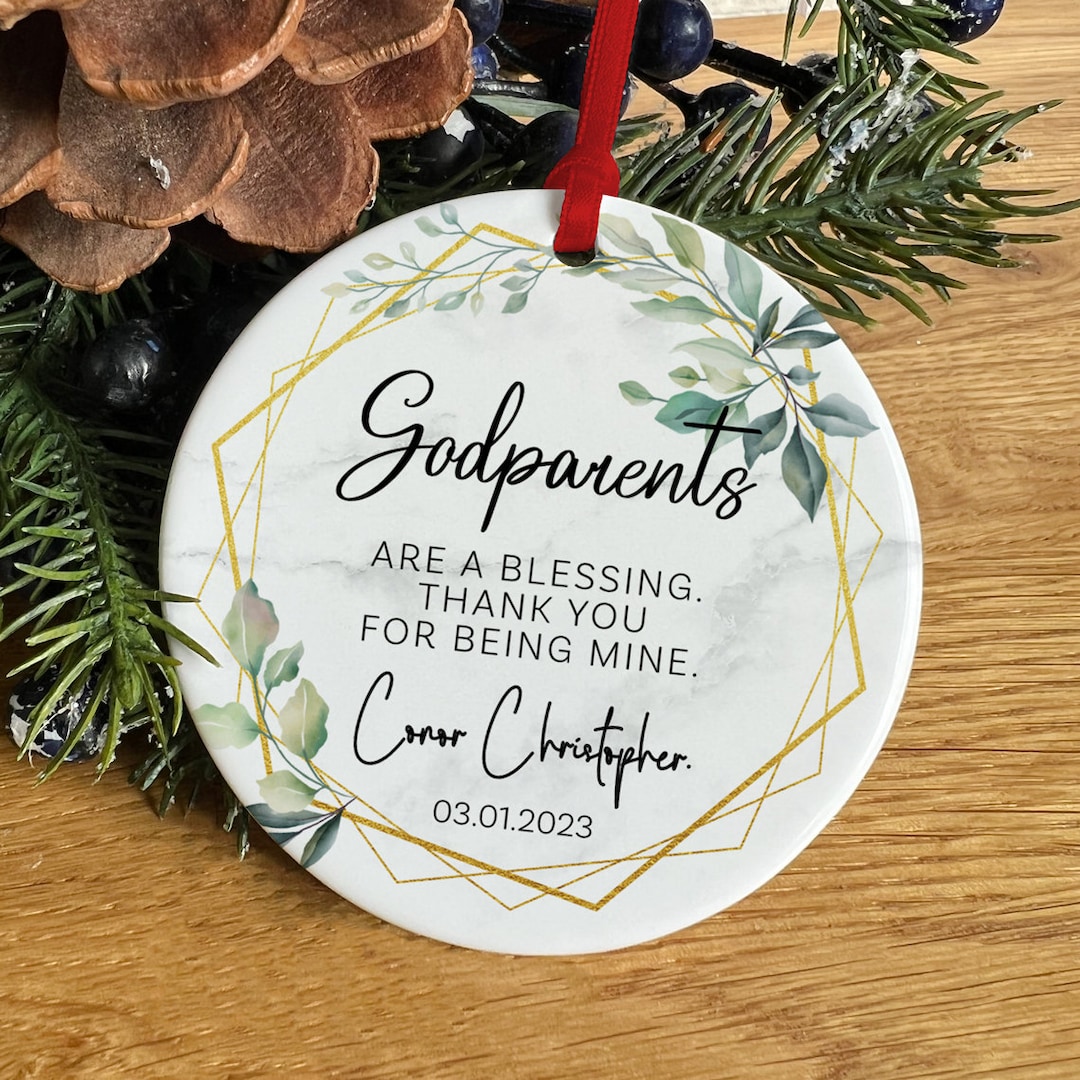 Godparent Christmas Ornament, Godparents Are a Blessing, Baptism Gift ...