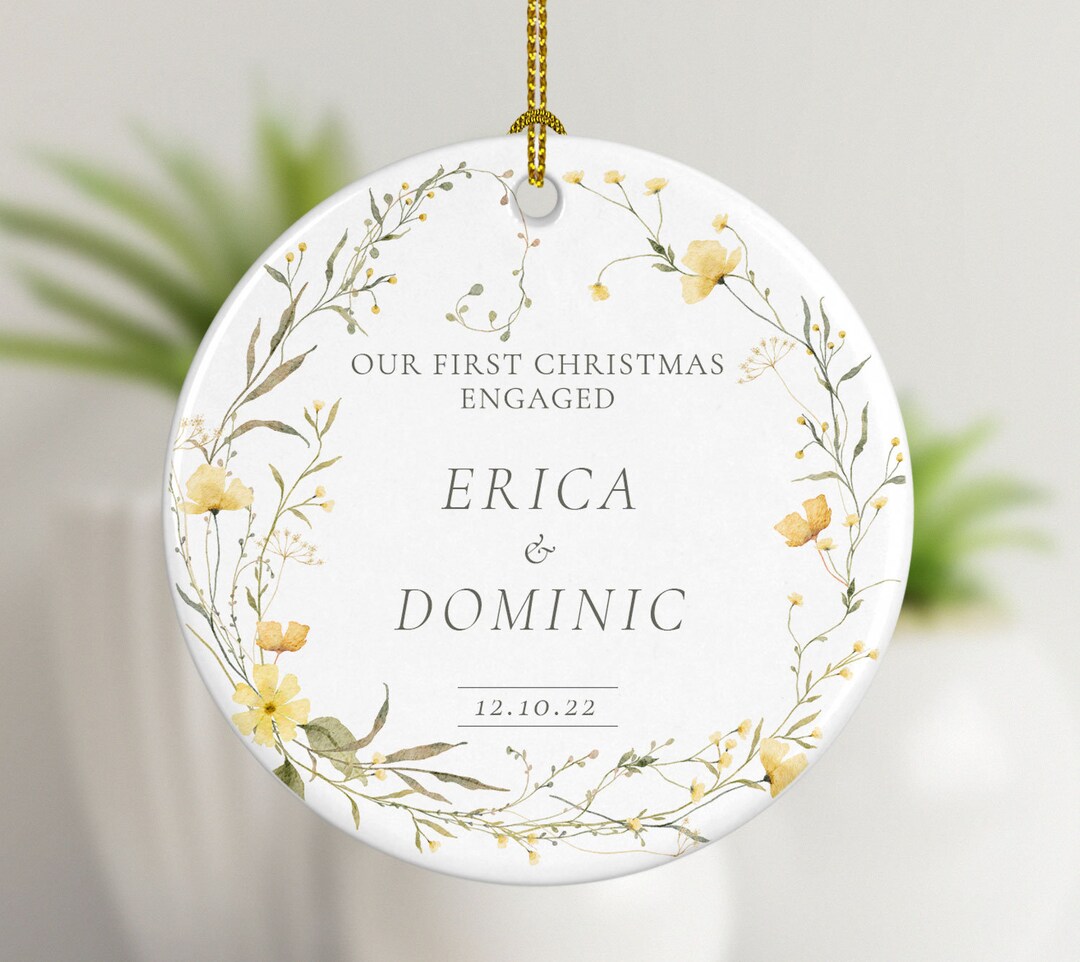 Personalized Our First Christmas Engaged Ornament, Engagement Christmas ...