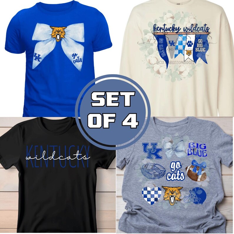 SET OF 4 Wildcats Football Shirt Designs PNG Files - Etsy