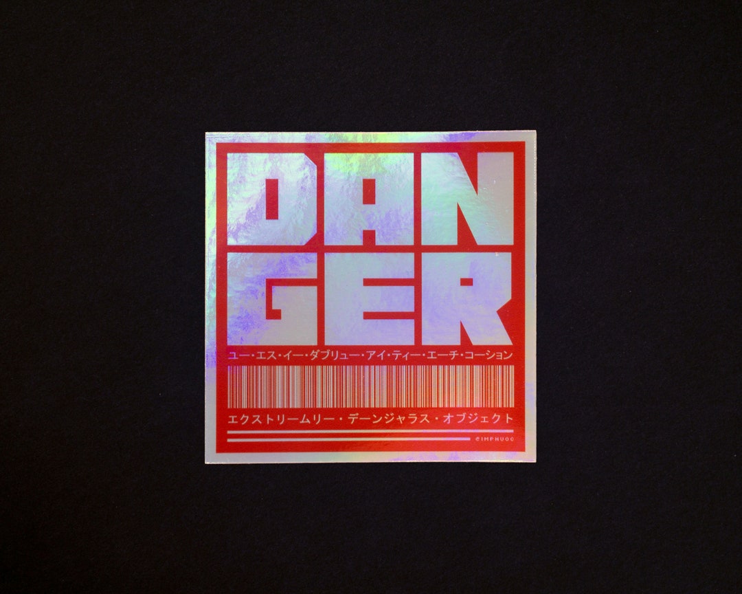 DANGER WARNING | Sci-fi Holographic Sticker | Anime Sticker | Anime ...
