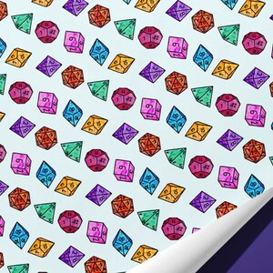 Gaming Dice Wrapping Paper - for Dnd and Roleplaying Game Lovers - Gift ...