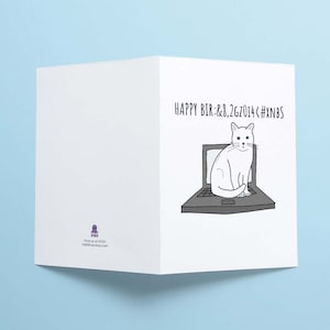 Divertente biglietto di auguri di compleanno con gatto: design per ...