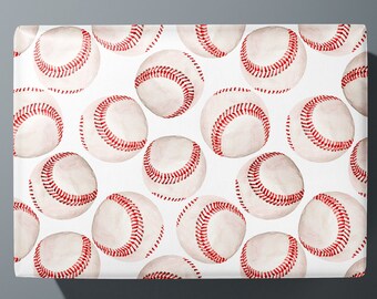Baseball Player Gift Wrap, Baseball Wrapping Paper, Matte Gift Sheets ...