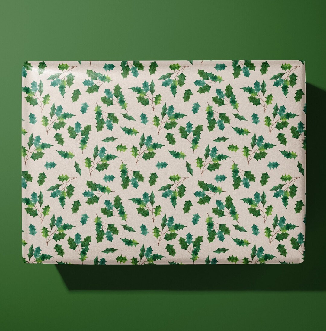 Christmas Holly Wrapping Paper / Handmade Gift Wrap / Xmas - Ideal Gift ...
