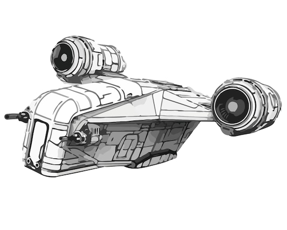 Razor Crest Coloring Page Coloring Pages