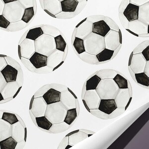 Football / Soccer Wrapping Paper - Hand Illustrated - Gift Wrap - Ideal ...