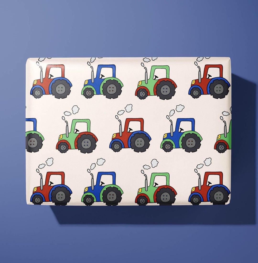 Kids Tractor Wrapping Waper - Giftwrap - Ideal Gift - Etsy