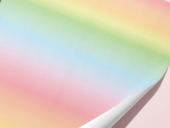 Rainbow Wrapping Paper Birthday for Kids or Adults Hand | Etsy
