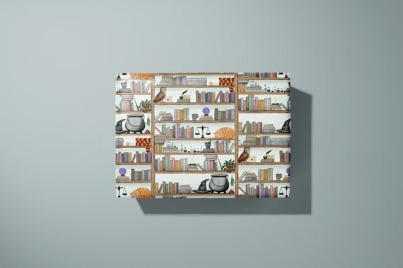 Wizard Bookcase Wrapping Paper / Gift Wrap - Etsy