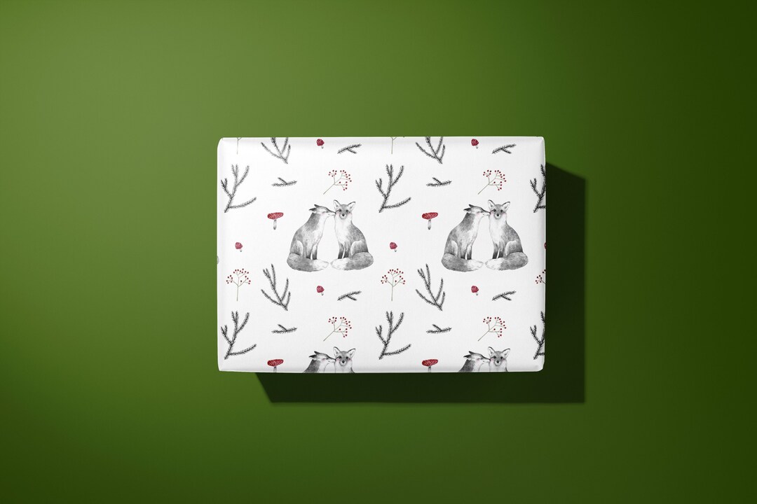 Woodland Foxes Christmas Wrapping Paper: FSC Recycled Gift Wrap - Etsy