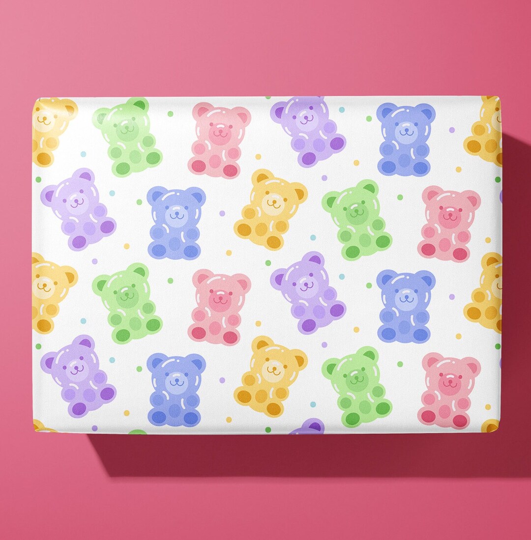 Sweet Gummy Bear Wrapping Paper - Etsy