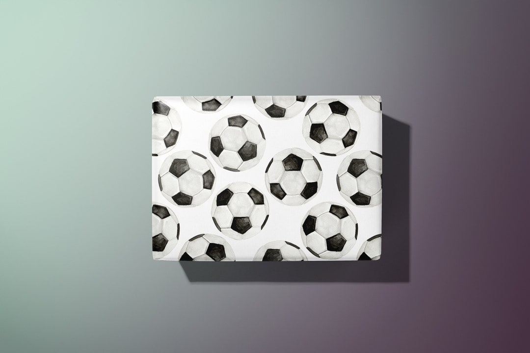 Football / Soccer Wrapping Paper - Hand Illustrated - Gift Wrap - Ideal ...