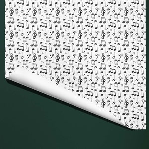 Musical Notes Wrapping Paper - Hand Illustrated - Gift Wrap - Ideal ...