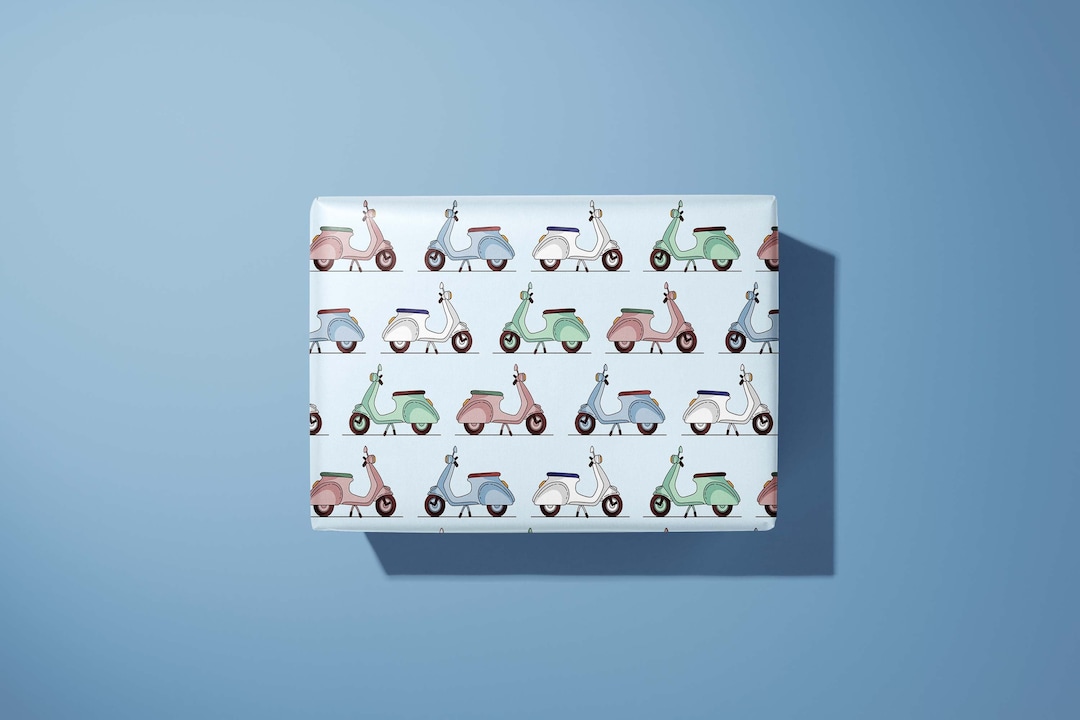 Lambretta / Vespa Style Wrapping Paper - Motorbike | Scooter | Moped ...